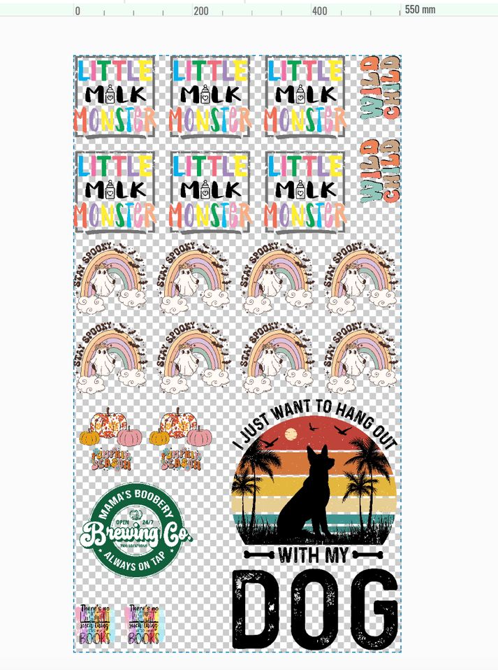 9 Colour DTF Gang Sheet Builder 1 Meter x 57cm – DTF Printing UK